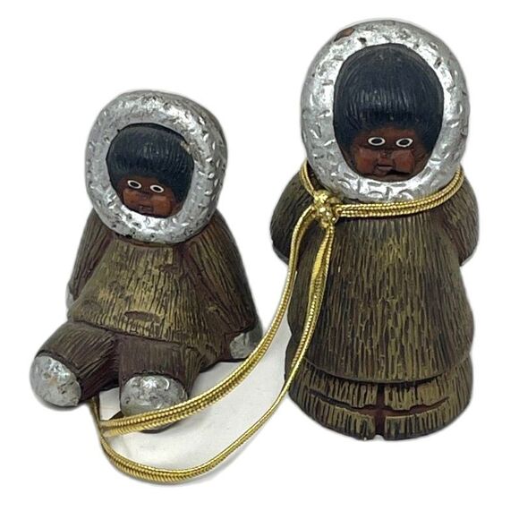 Alaska Craft | Accents | Vintage Alaska Mom Eskimo Child Figurines ...